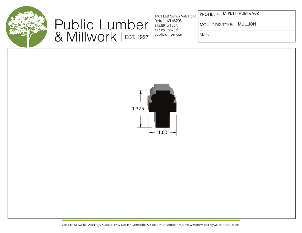 1-3/8"x1" Mutton Bar MIPL11 – Public Lumber