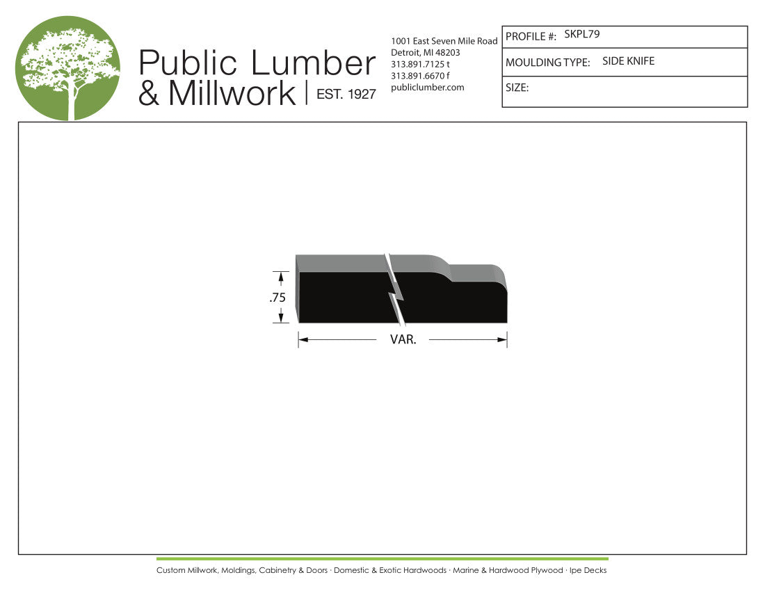 3/4" Edge Profile Moulding SKPL79 – Public Lumber